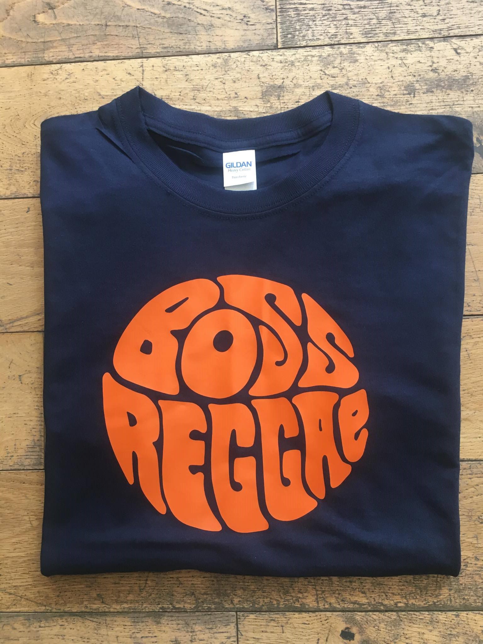 BOSS REGGAE round T-SHIRT NAVY & ORANGE