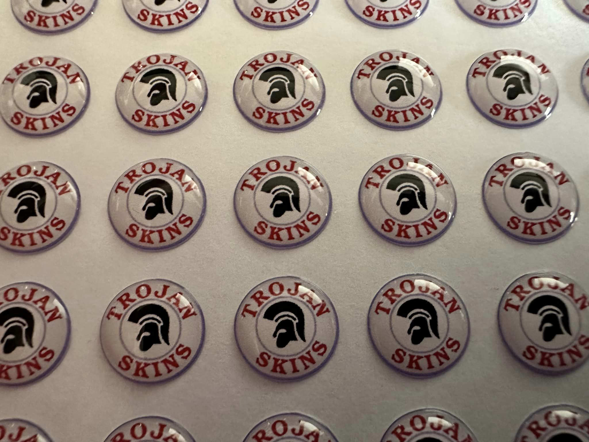 Trojan Skins Black and White Background Hankie Pin 10mm